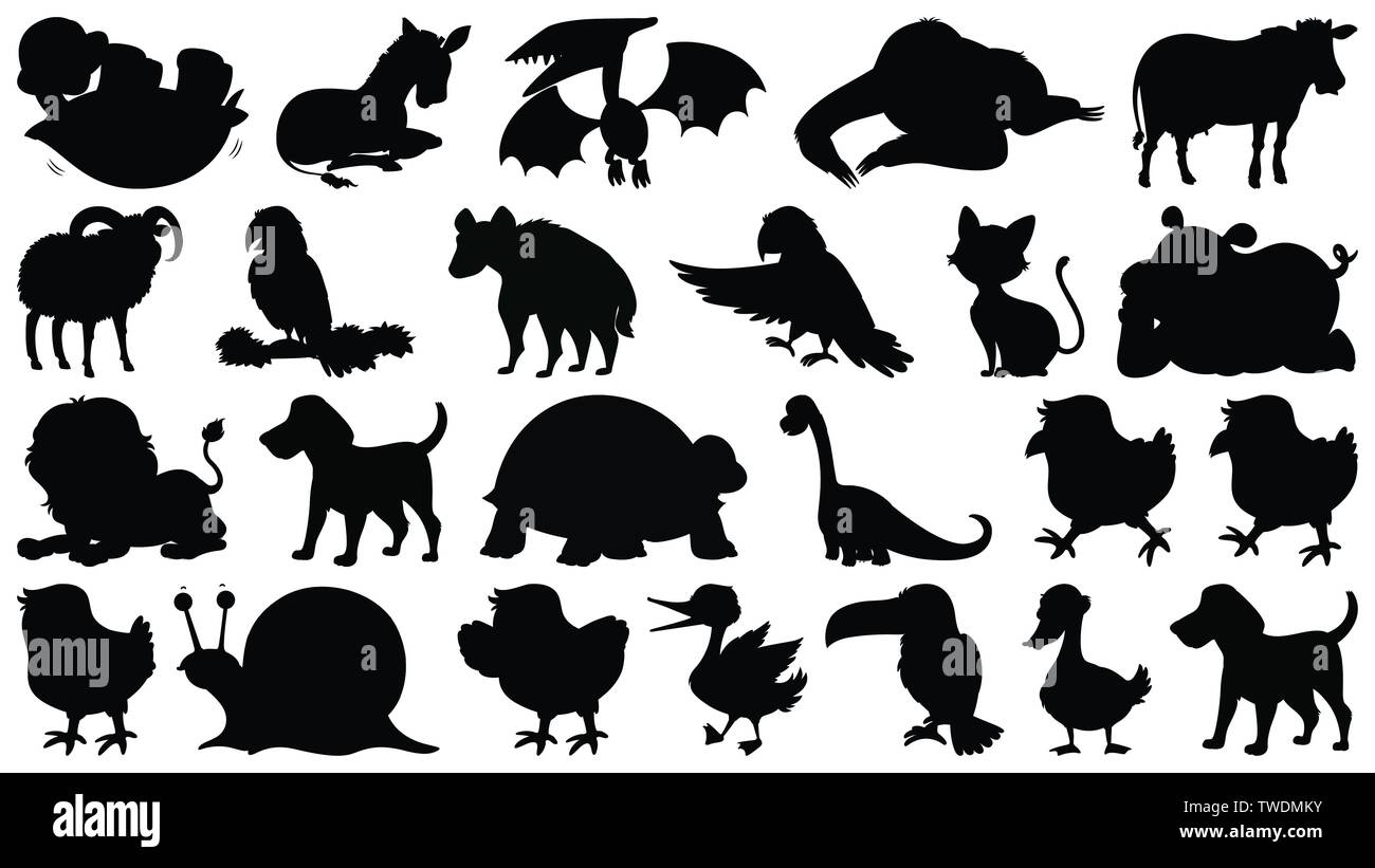Set of silhouette animal illustration Stock Vector Image & Art - Alamy