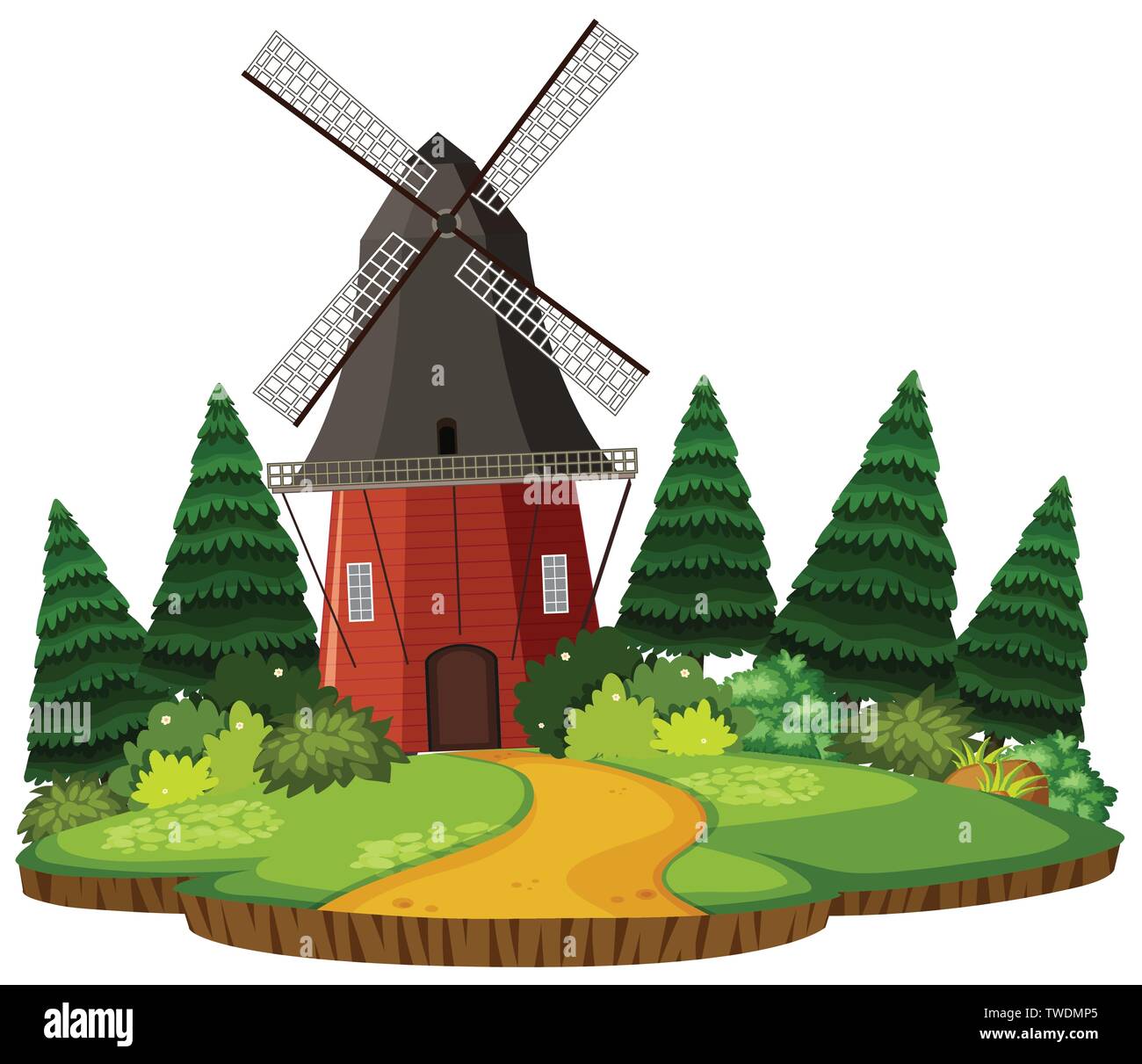 Isolated rural house on white background illustration Stock Vector ...