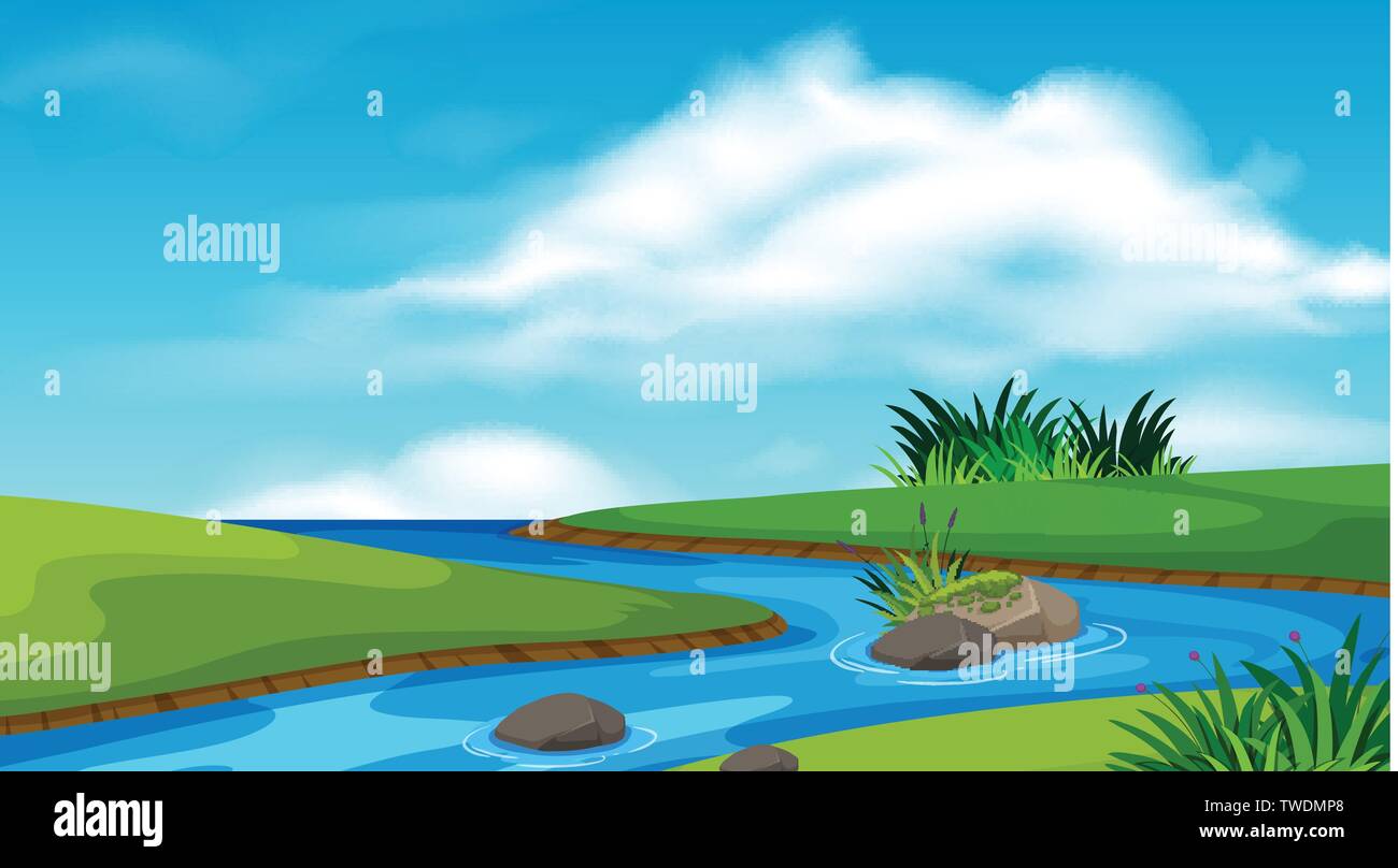 A simple nature landscape illustration Stock Vector Image & Art - Alamy
