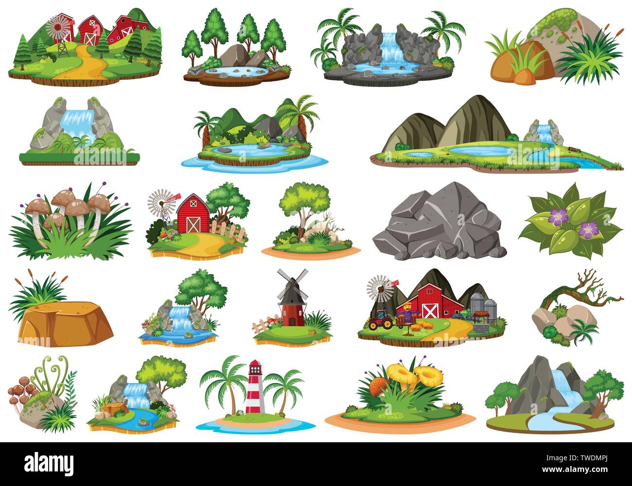 Set of isolated island illustration Stock Vector Image & Art - Alamy