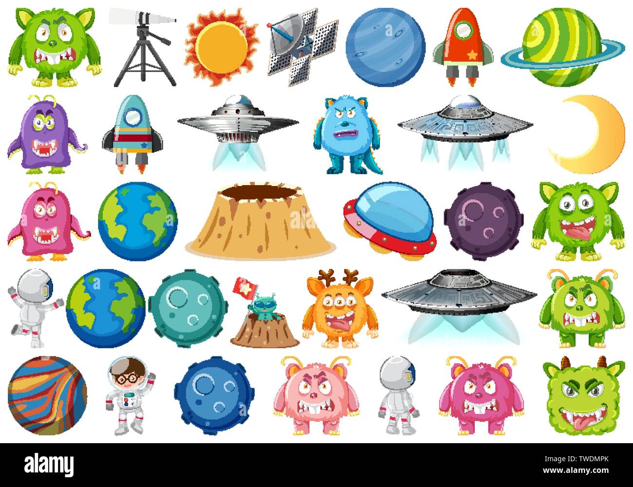 Set of planet space element illustration Stock Vector Image & Art - Alamy