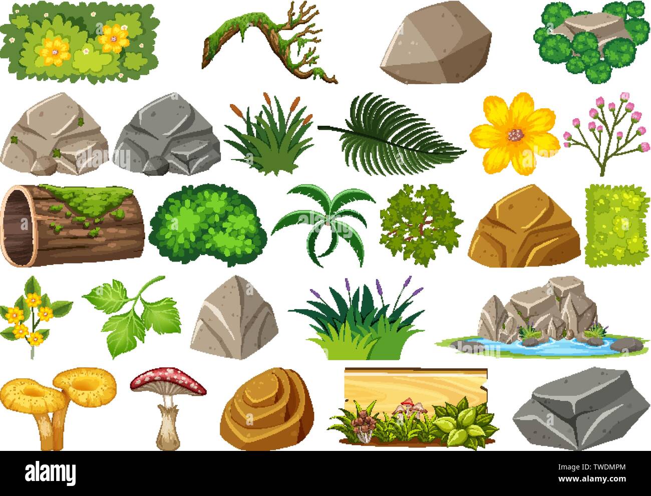 Set of nature element illustration Stock Vector Image & Art - Alamy