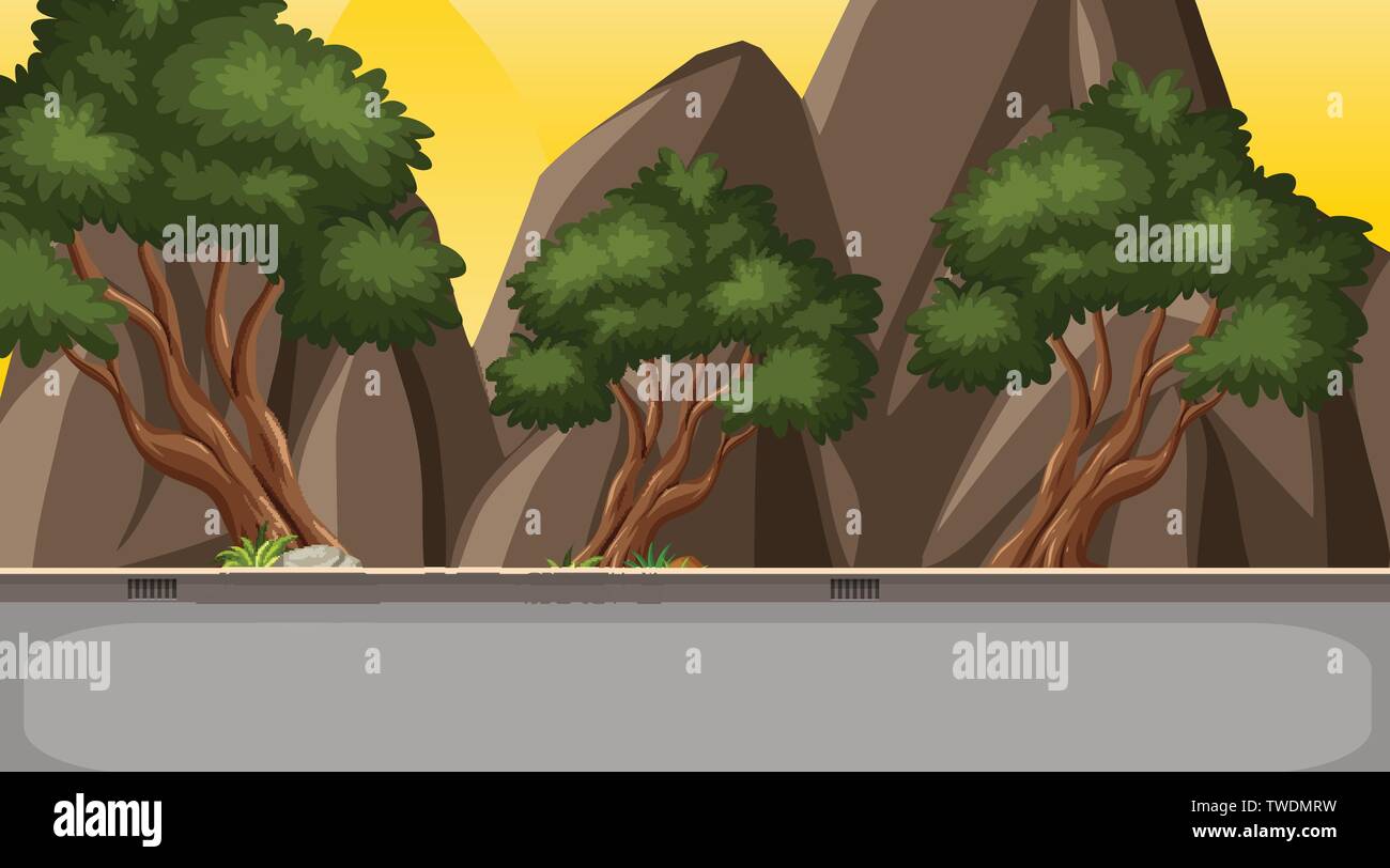 A simple road scene illustration Stock Vector Image & Art - Alamy