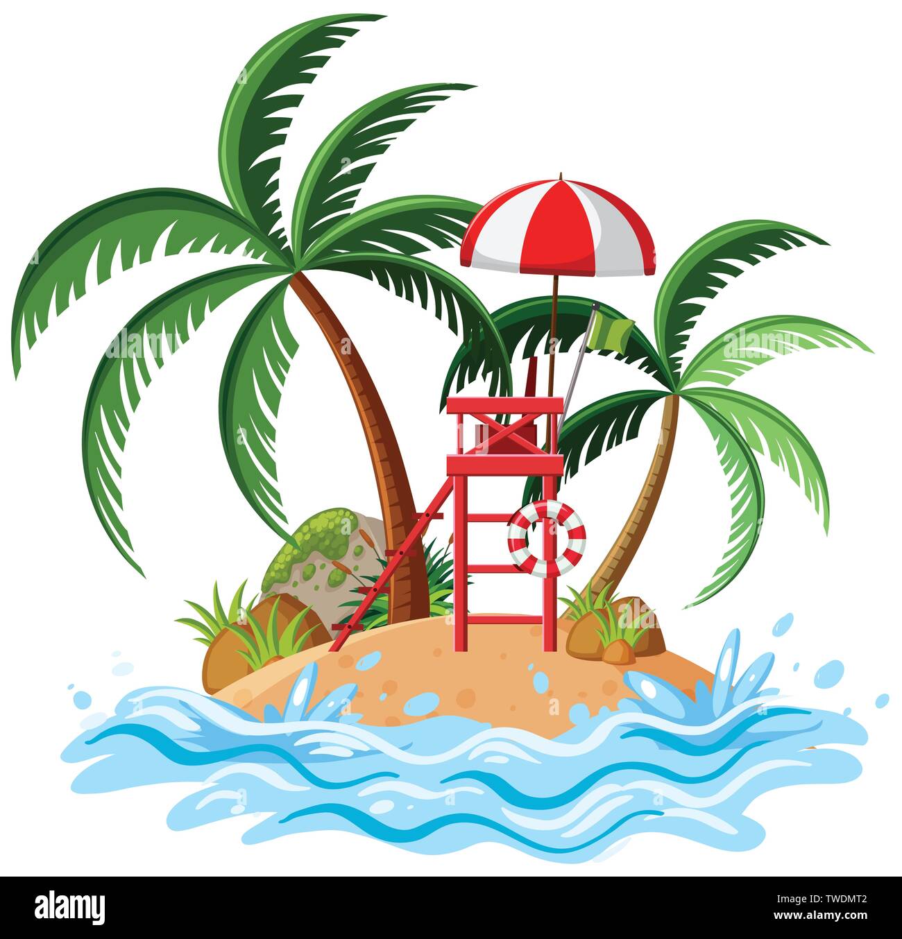 Isolated island on white background illustration Stock Vector Image ...