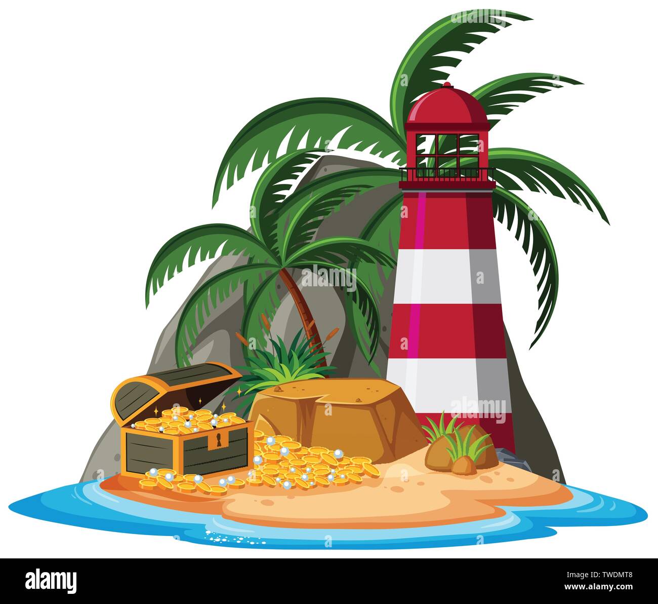 Isolated island on white background illustration Stock Vector Image ...