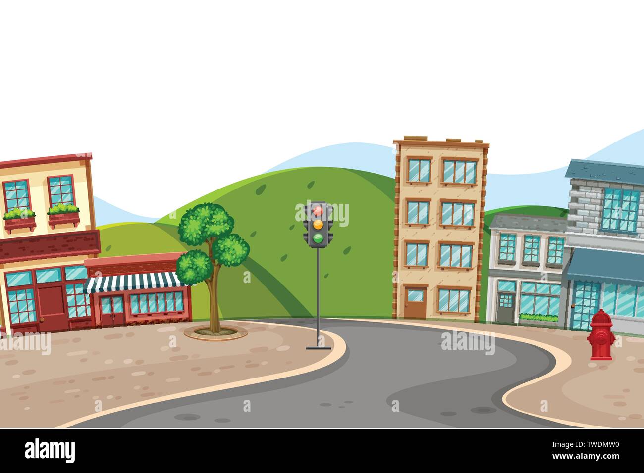 Town scene Stock Vector Images - Alamy