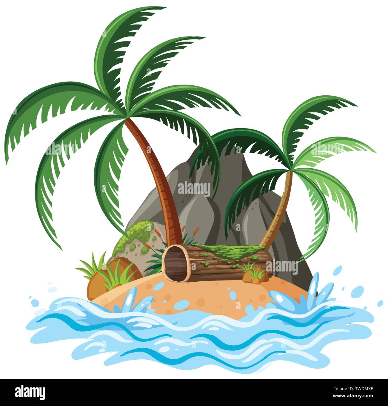 Isolated island on white background illustration Stock Vector Image ...