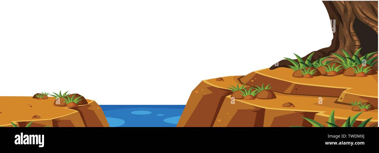 A nature cliff scene illustration Stock Vector Image & Art - Alamy