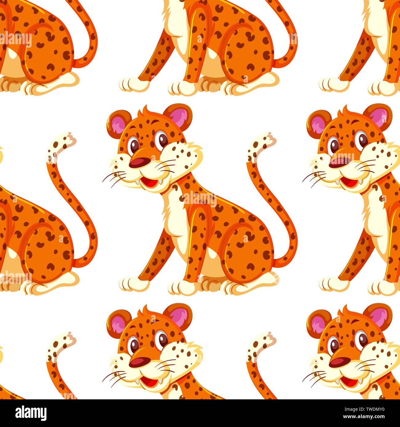 A seamless background of cheetah illustration Stock Vector Image & Art ...
