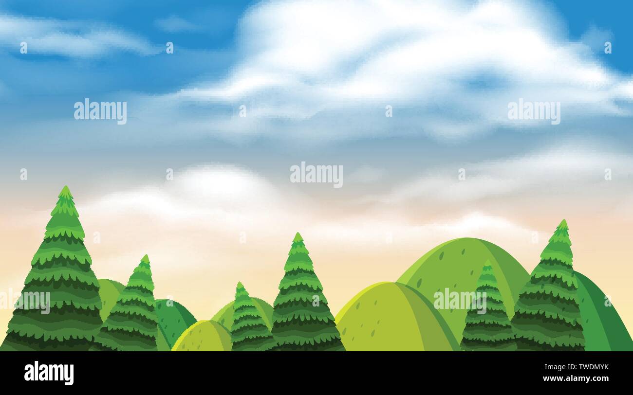A beautiful hill landscape illustration Stock Vector Image & Art - Alamy