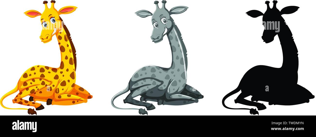 Set of giraffe character illustration Stock Vector Image & Art - Alamy