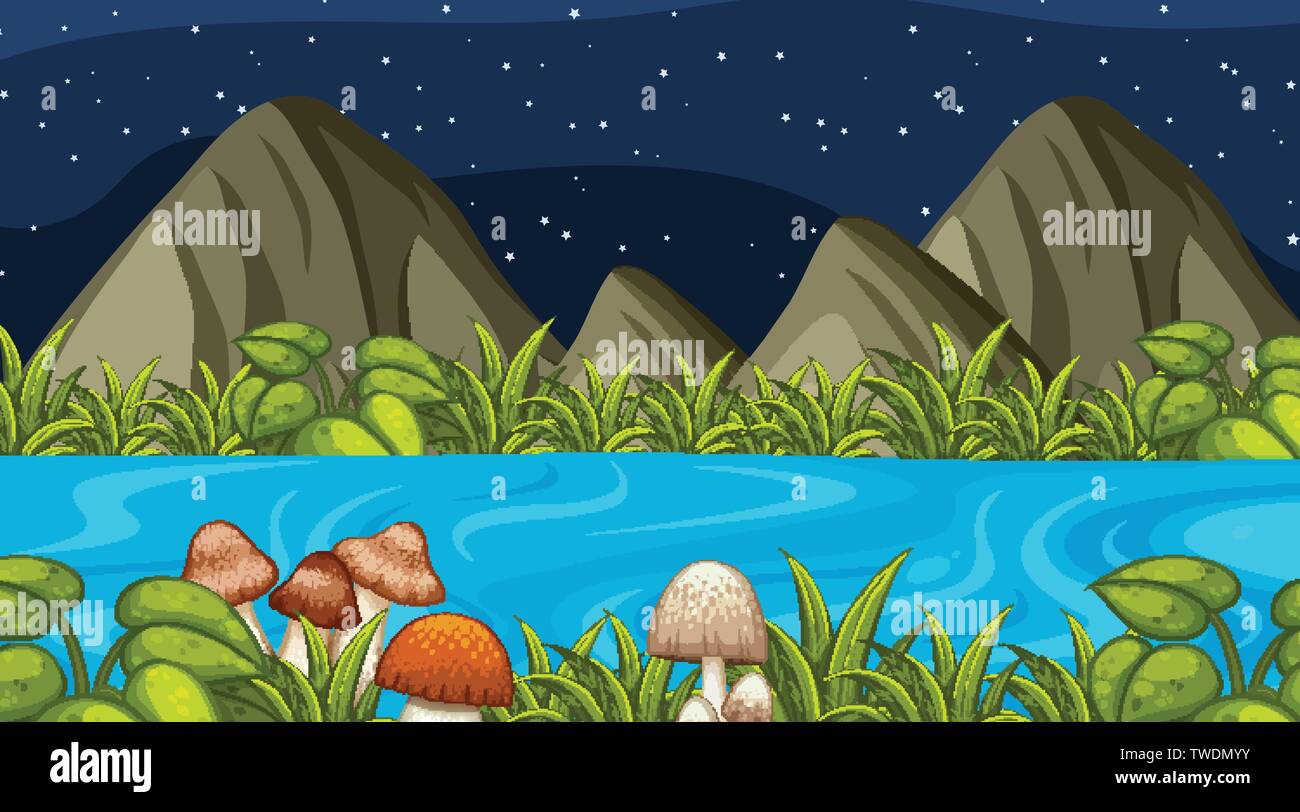 A nature night landscape illustration Stock Vector Image & Art - Alamy