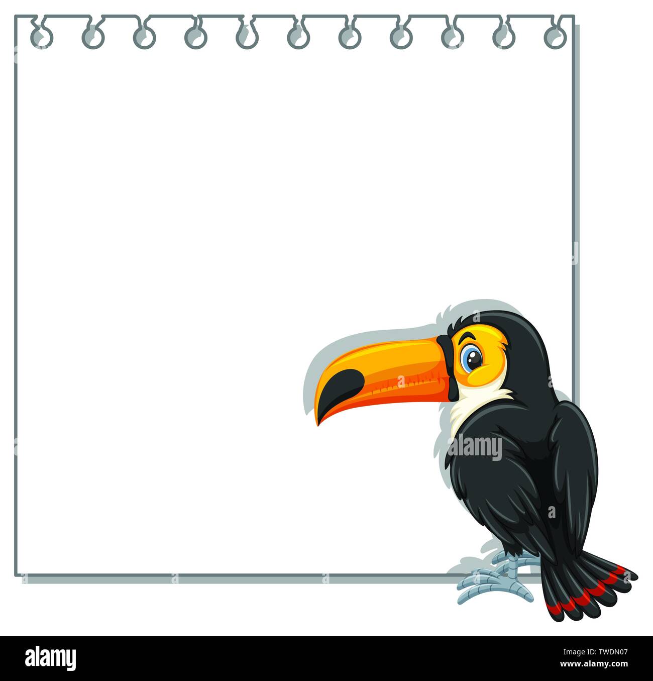 Toucan on note template illustration Stock Vector Image & Art - Alamy