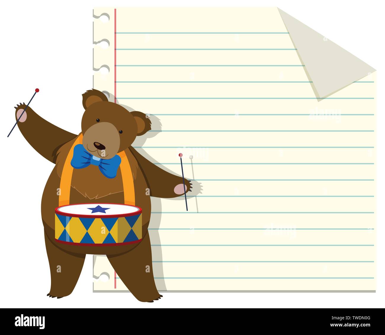 A bear on note template illustration Stock Vector Image & Art - Alamy