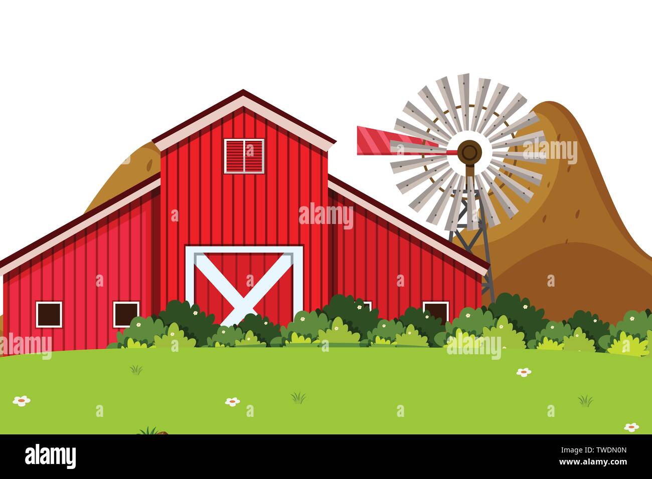 Simple rural farm house illustration Stock Vector Image & Art - Alamy