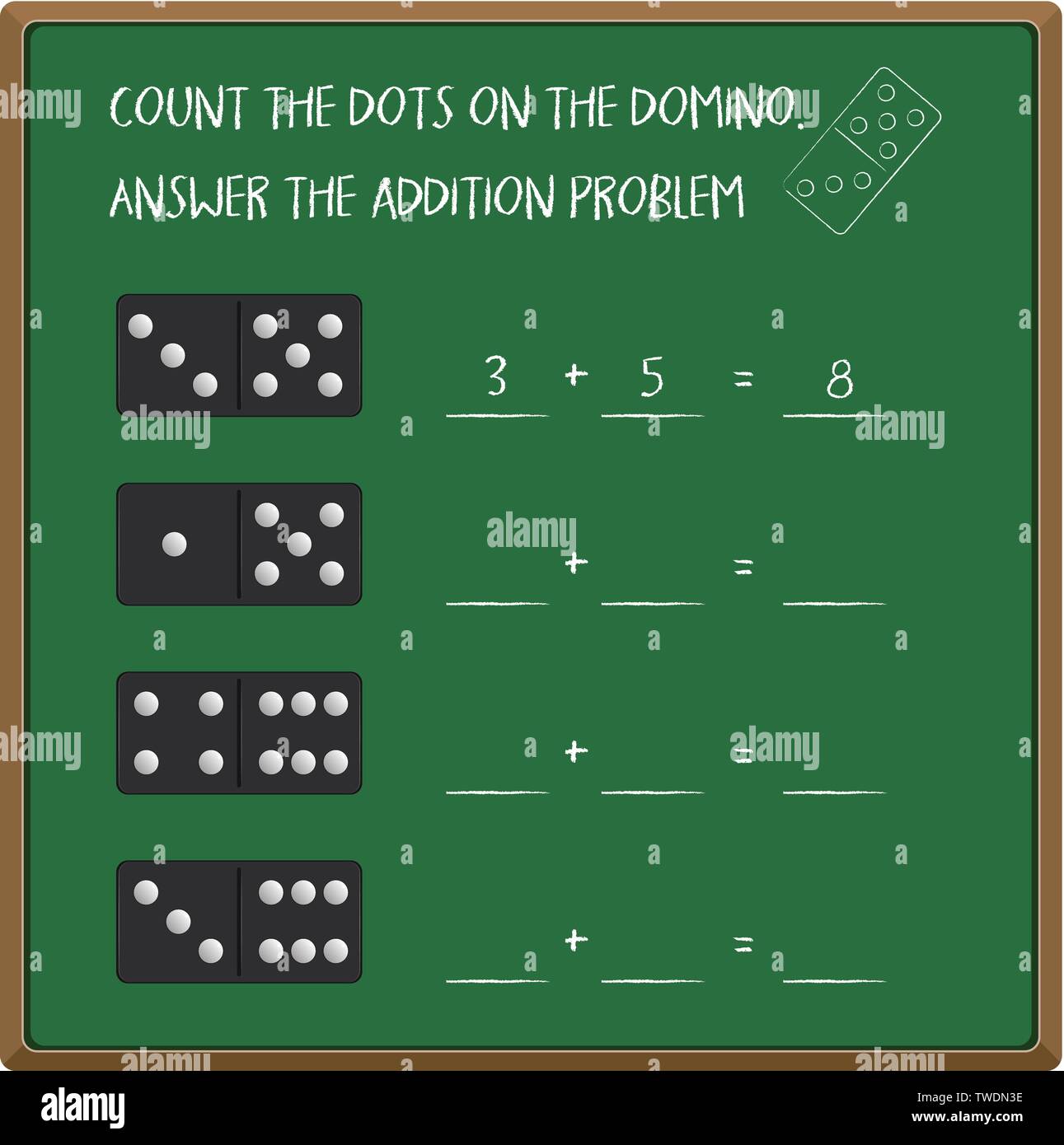 Count number with domino illustration Stock Vector Image & Art - Alamy