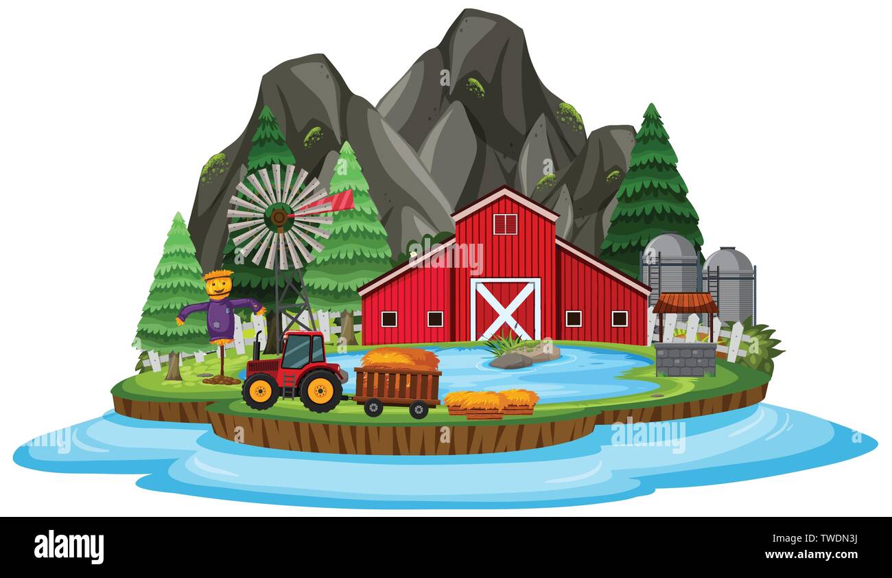 Isolated farmland on island illustration Stock Vector Image & Art - Alamy