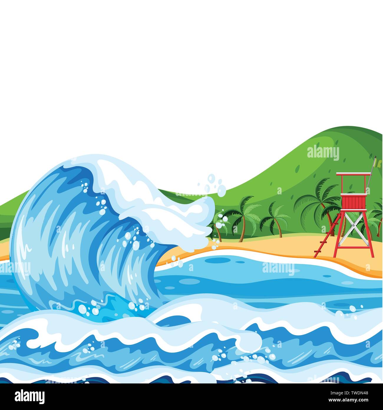 A simple summer beach landscape illustration Stock Vector Image & Art ...