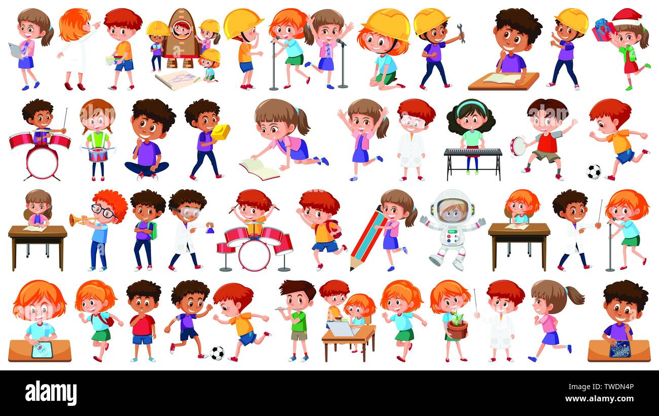 Set of student character illustration Stock Vector Image & Art - Alamy
