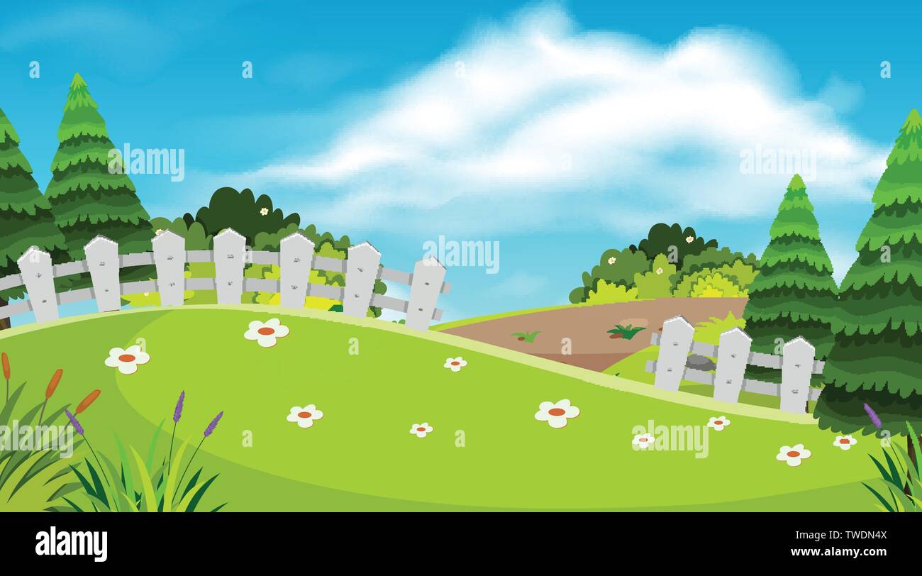 A nature scene landscape illustration Stock Vector Image & Art - Alamy
