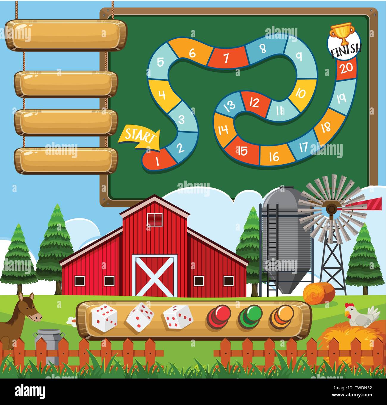 A boardgame farm template illustration Stock Vector Image & Art - Alamy