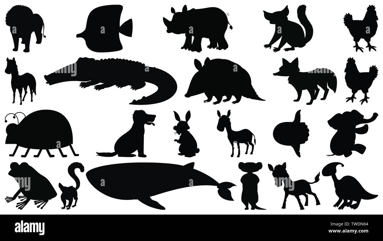Set of silhouette animal illustration Stock Vector Image & Art - Alamy