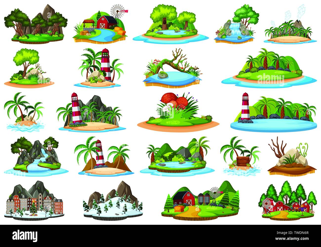 Set of isolated island illustration Stock Vector Image & Art - Alamy
