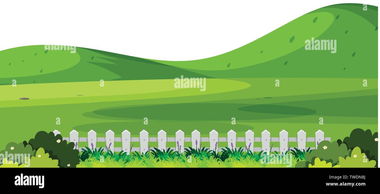 A simple green nature scene illustration Stock Vector Image & Art - Alamy