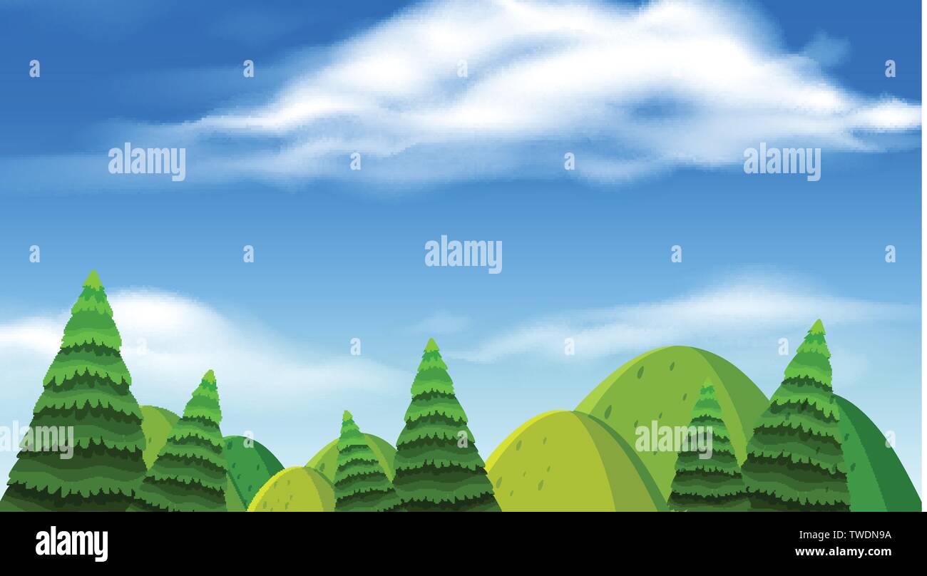A nature hill landscape illustration Stock Vector Image & Art - Alamy