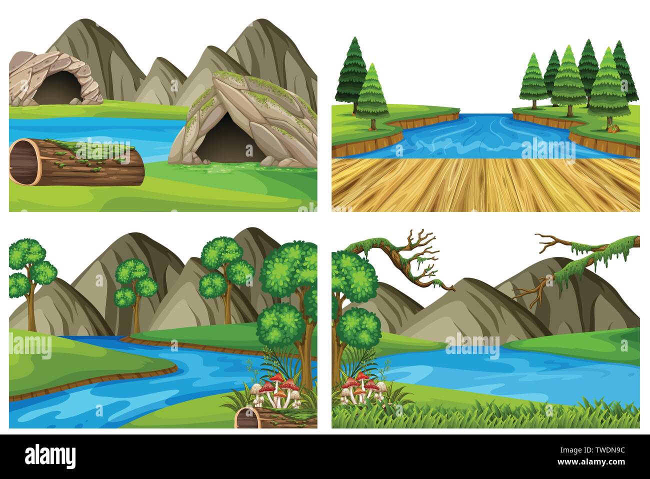 Set of different landscape illustration Stock Vector Image & Art - Alamy