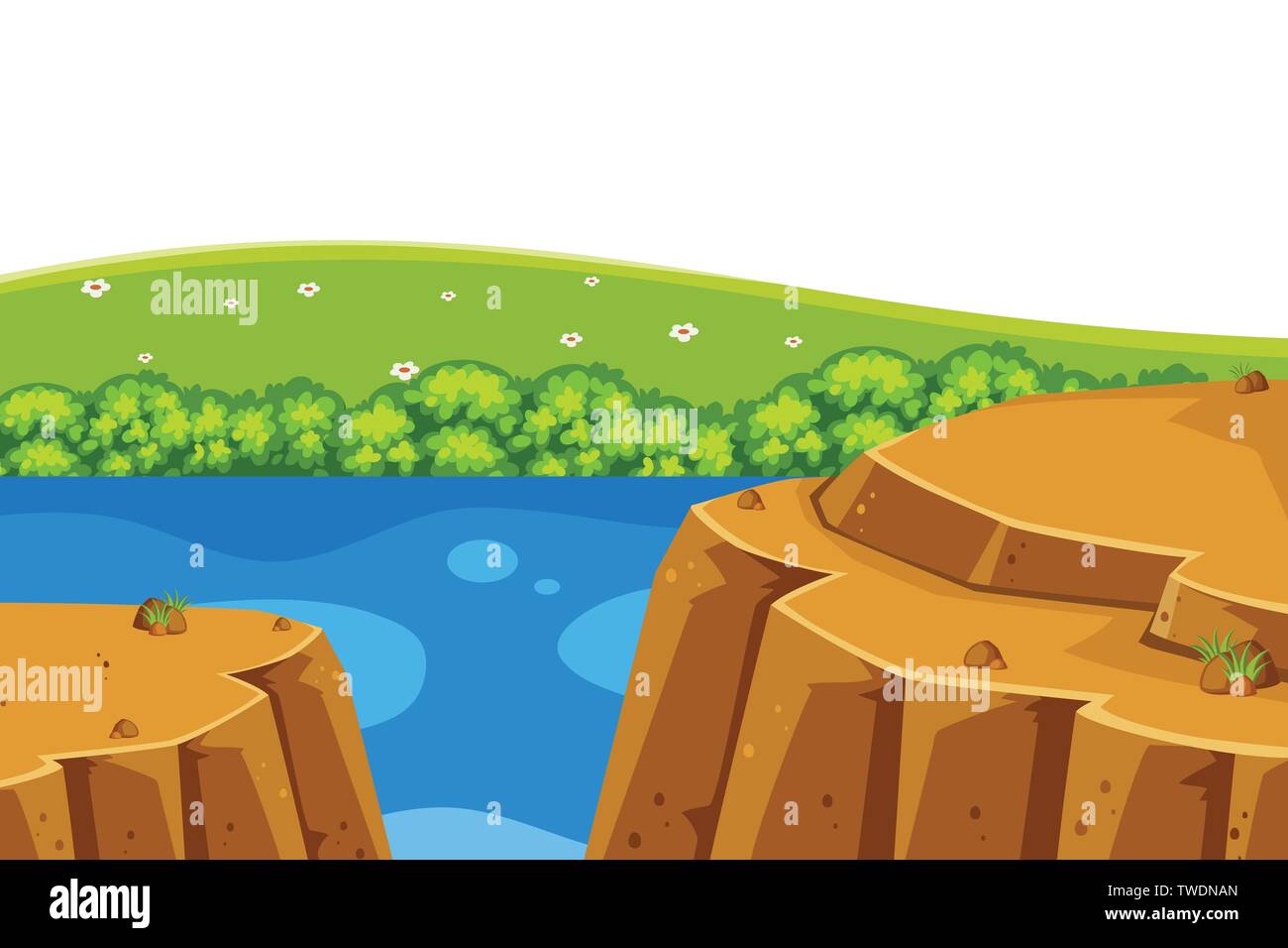A mountain cliff landscape illustration Stock Vector Image & Art - Alamy