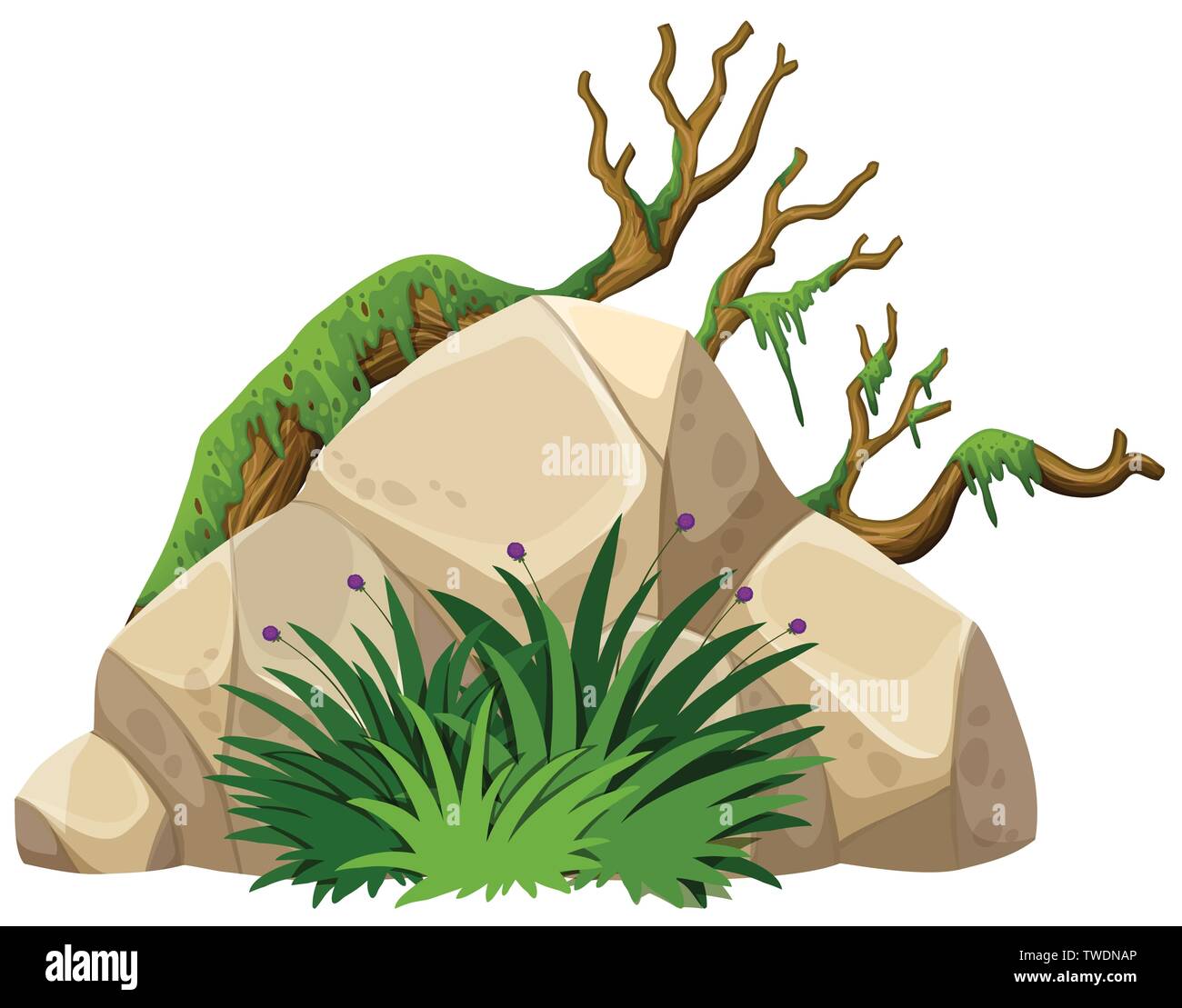 A nature rock on white background illustration Stock Vector Image & Art ...