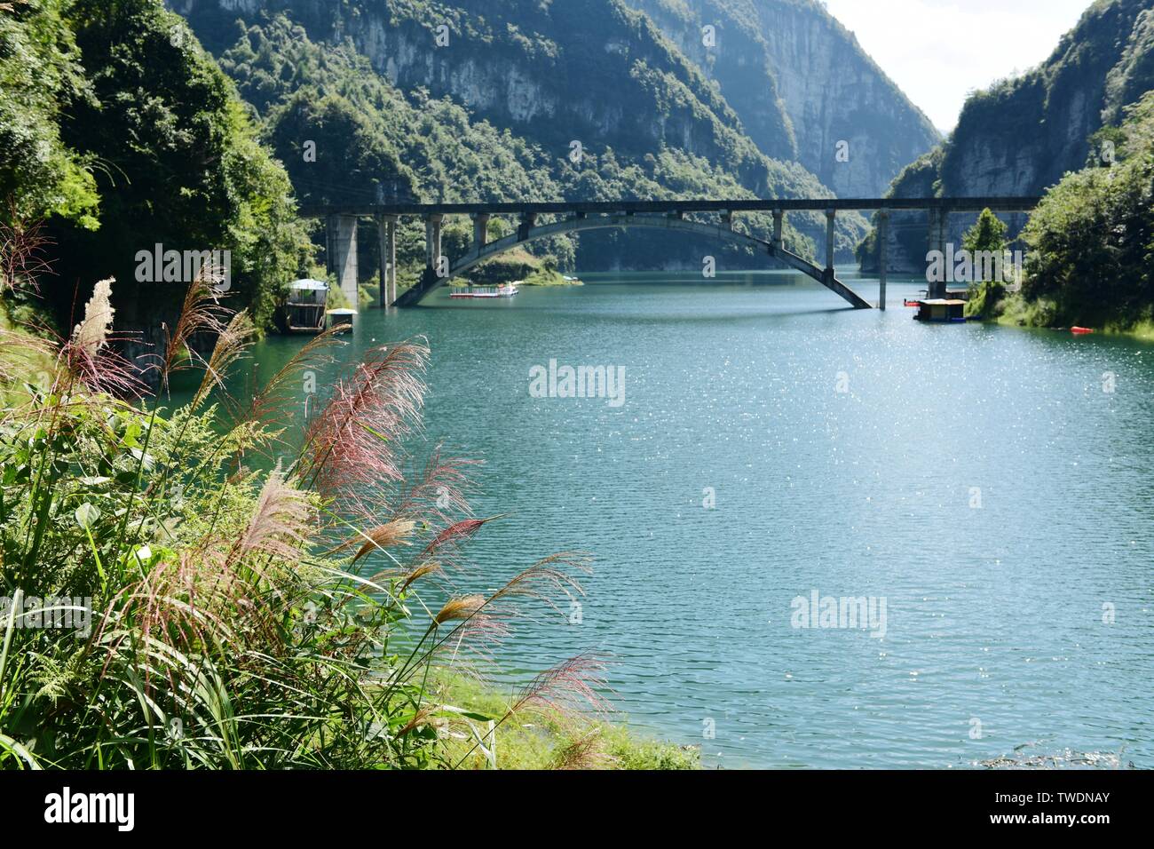 River bridge landscape Stock Photo - Alamy