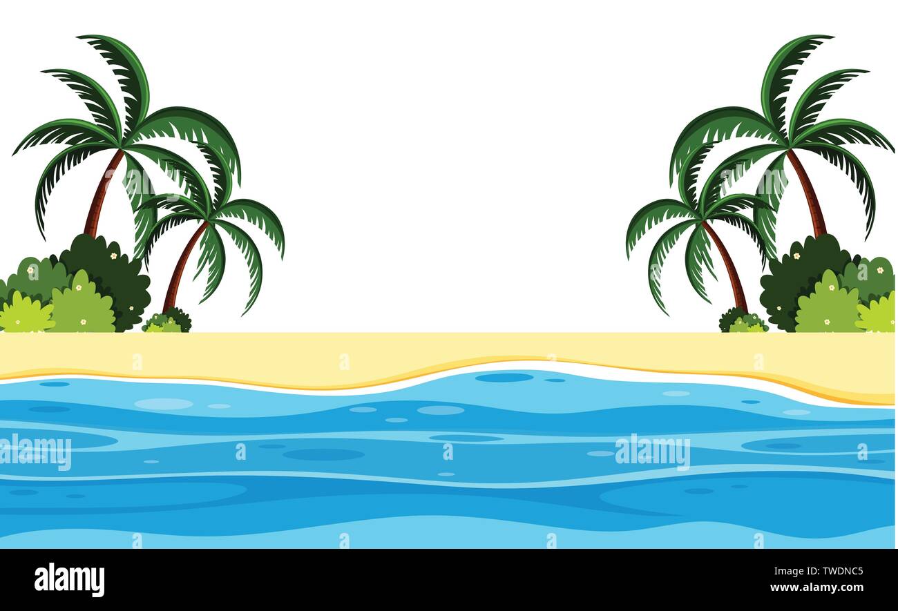 A summer beach scene illustration Stock Vector Image & Art - Alamy