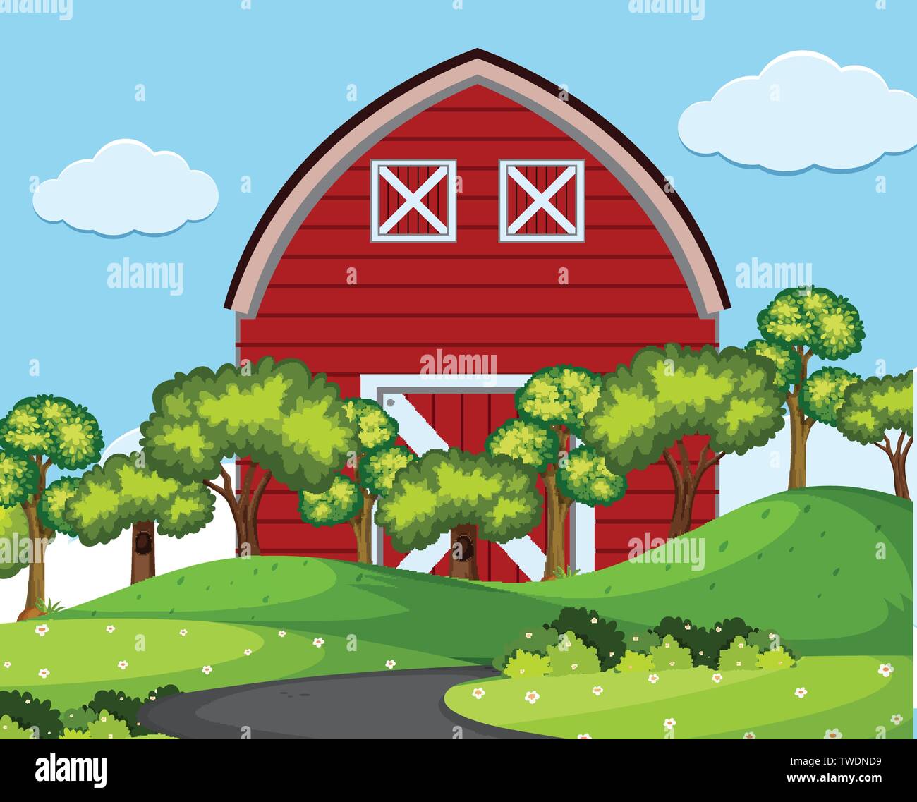 A simple rural house illustration Stock Vector Image & Art - Alamy