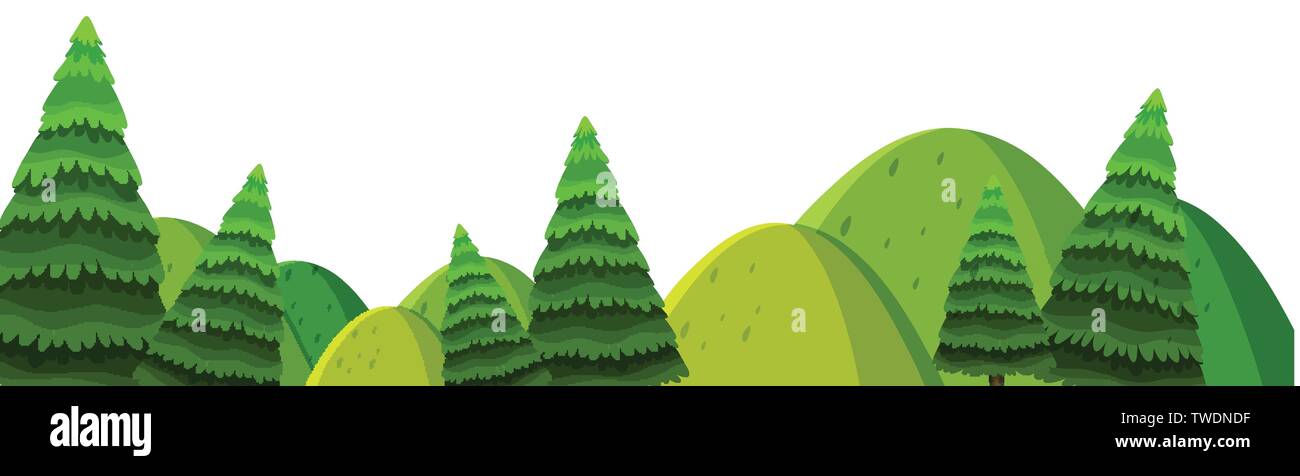A nature hill landscape illustration Stock Vector Image & Art - Alamy