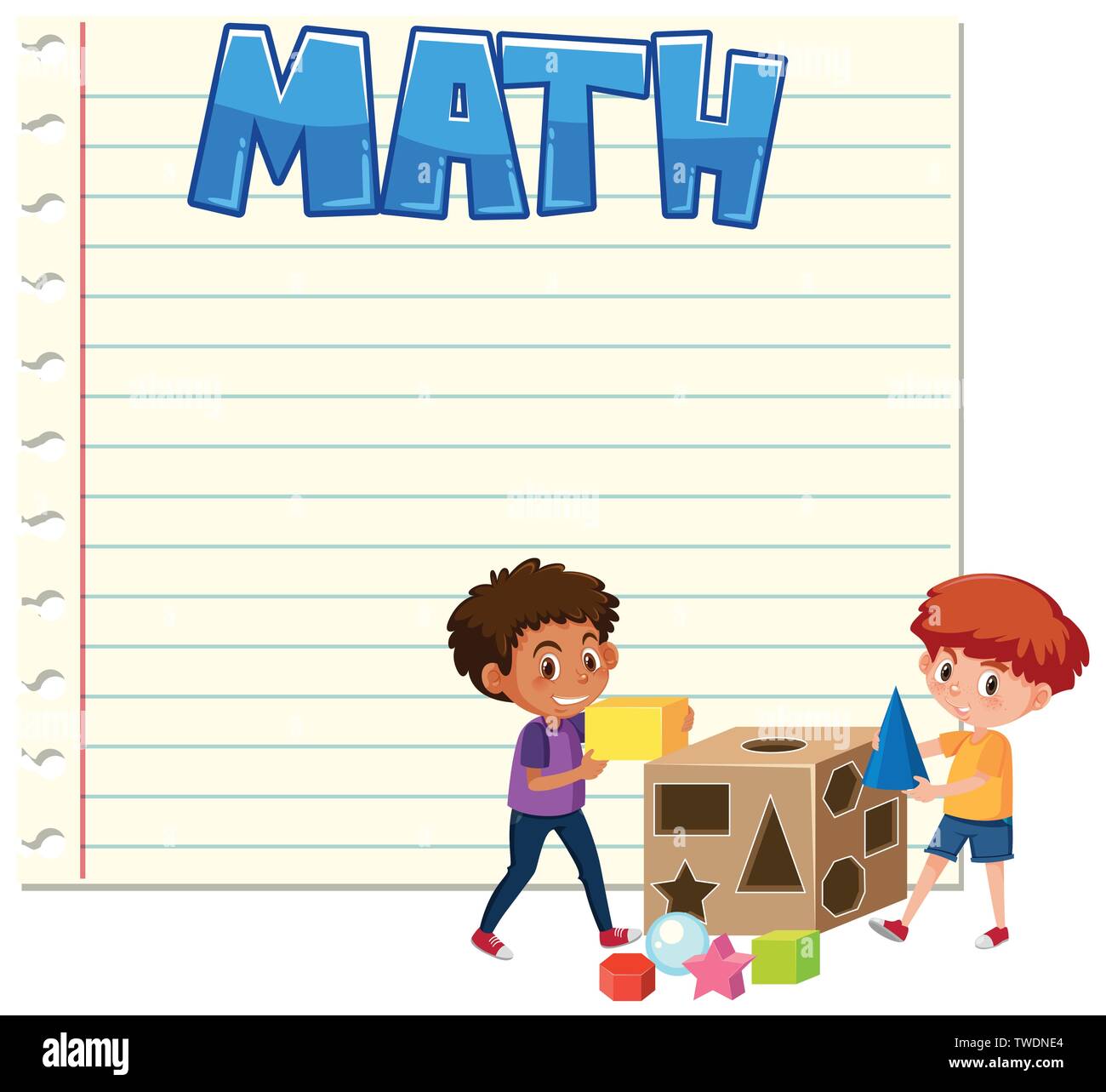 Math boys on note template illustration Stock Vector Image & Art - Alamy