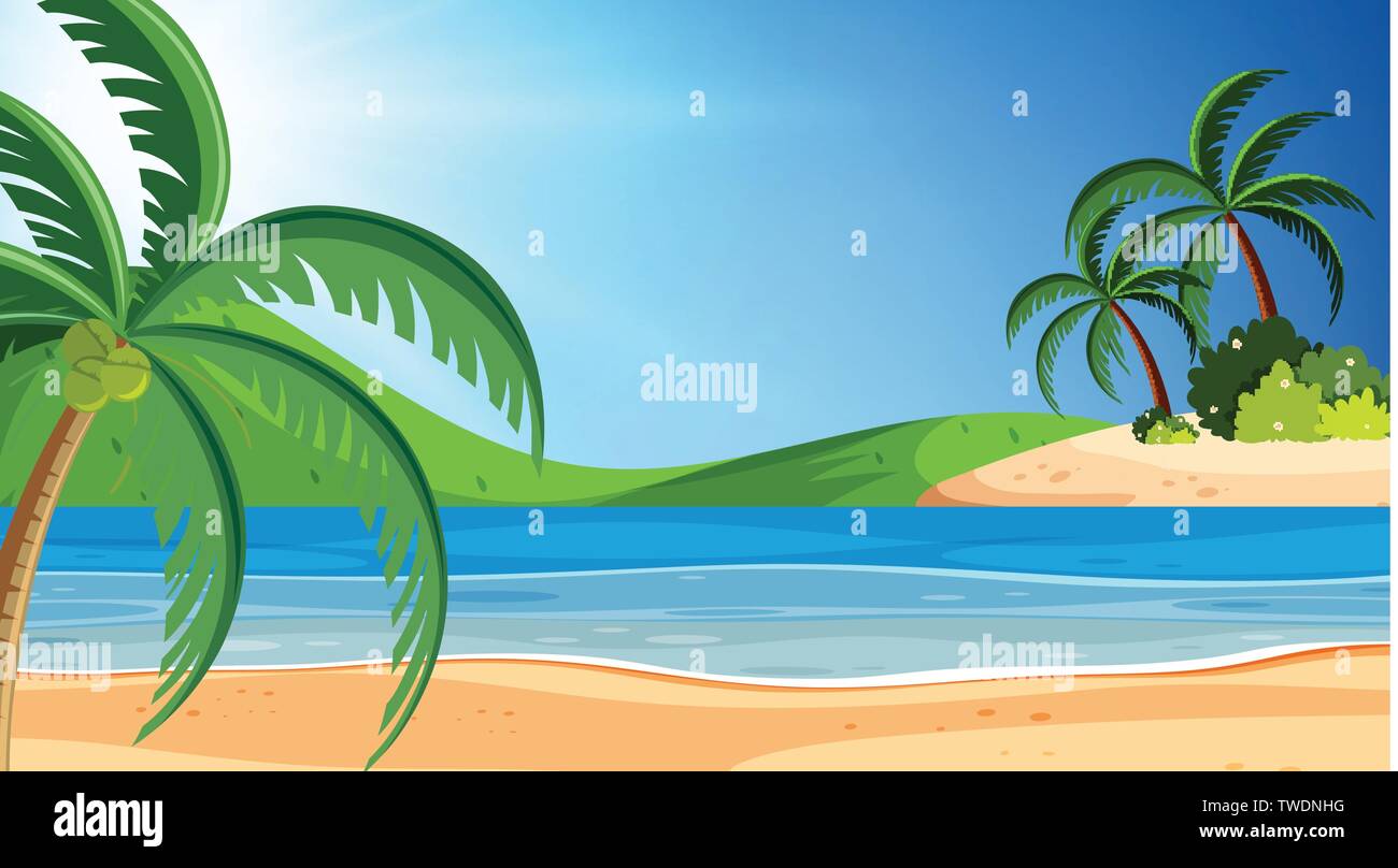 A simple beach scene illustration Stock Vector Image & Art - Alamy