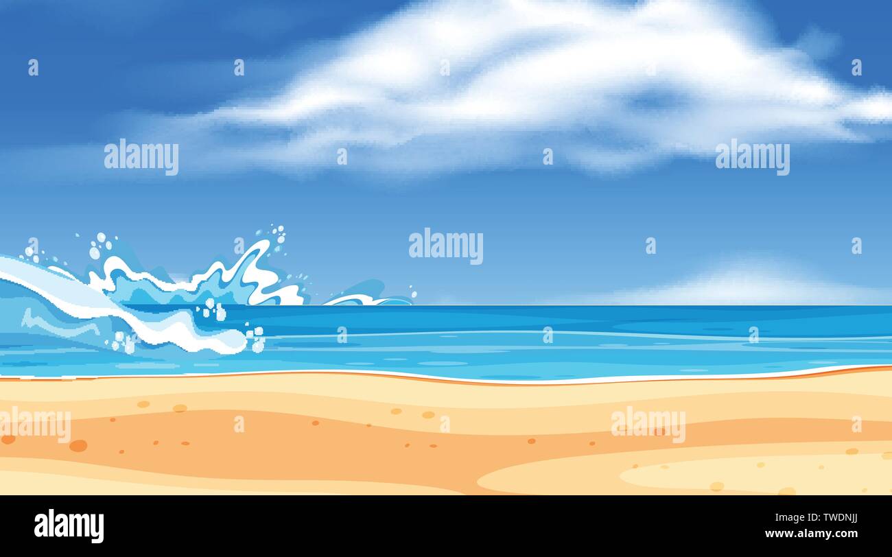 A simple beach scene illustration Stock Vector Image & Art - Alamy
