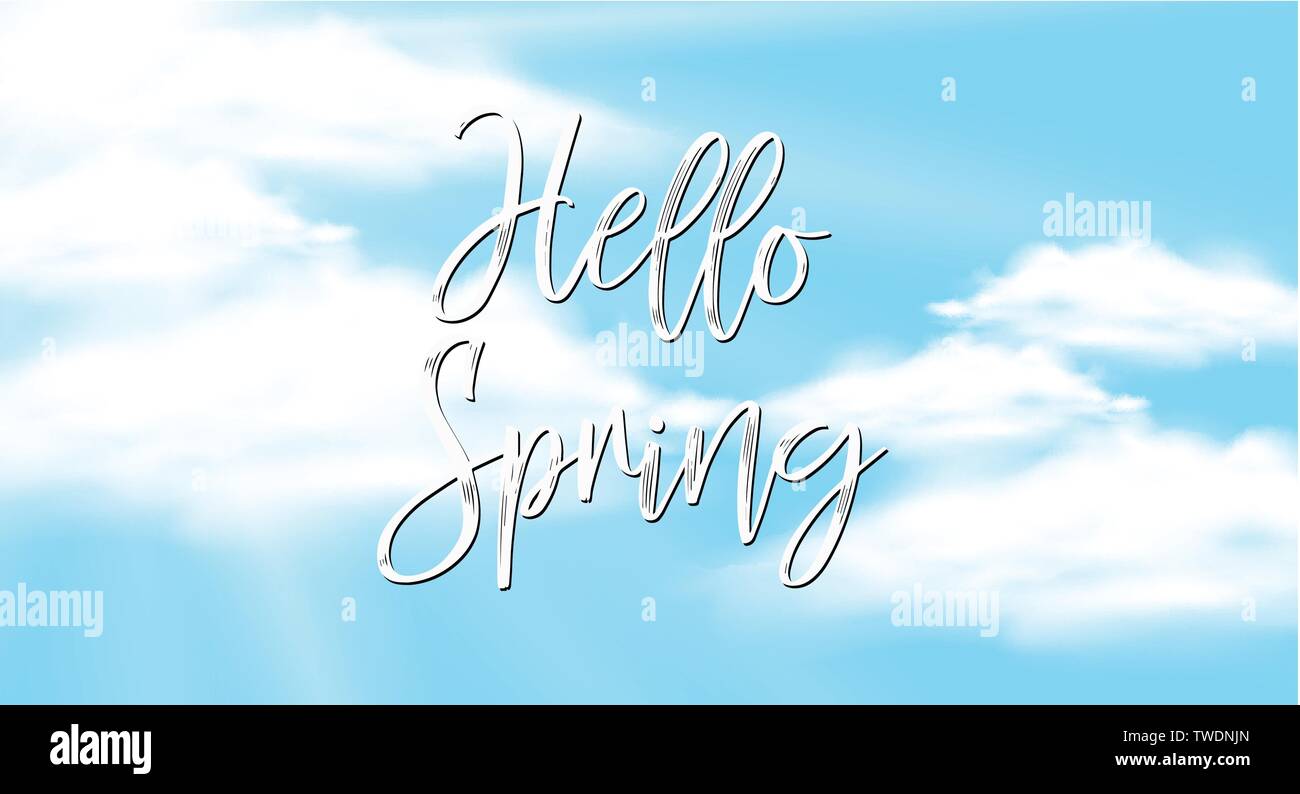 Hello spring text letter illustration Stock Vector Image & Art - Alamy
