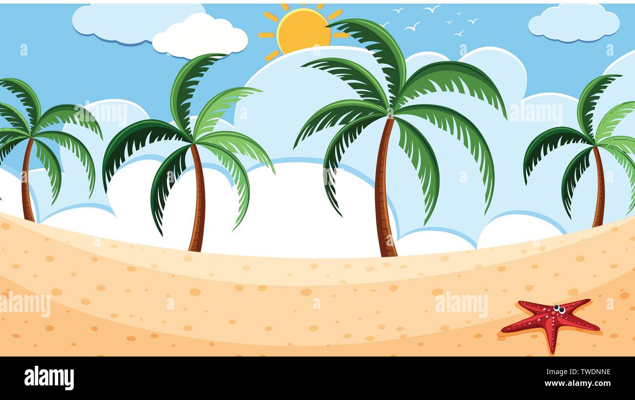 A simple beach scene illustration Stock Vector Image & Art - Alamy