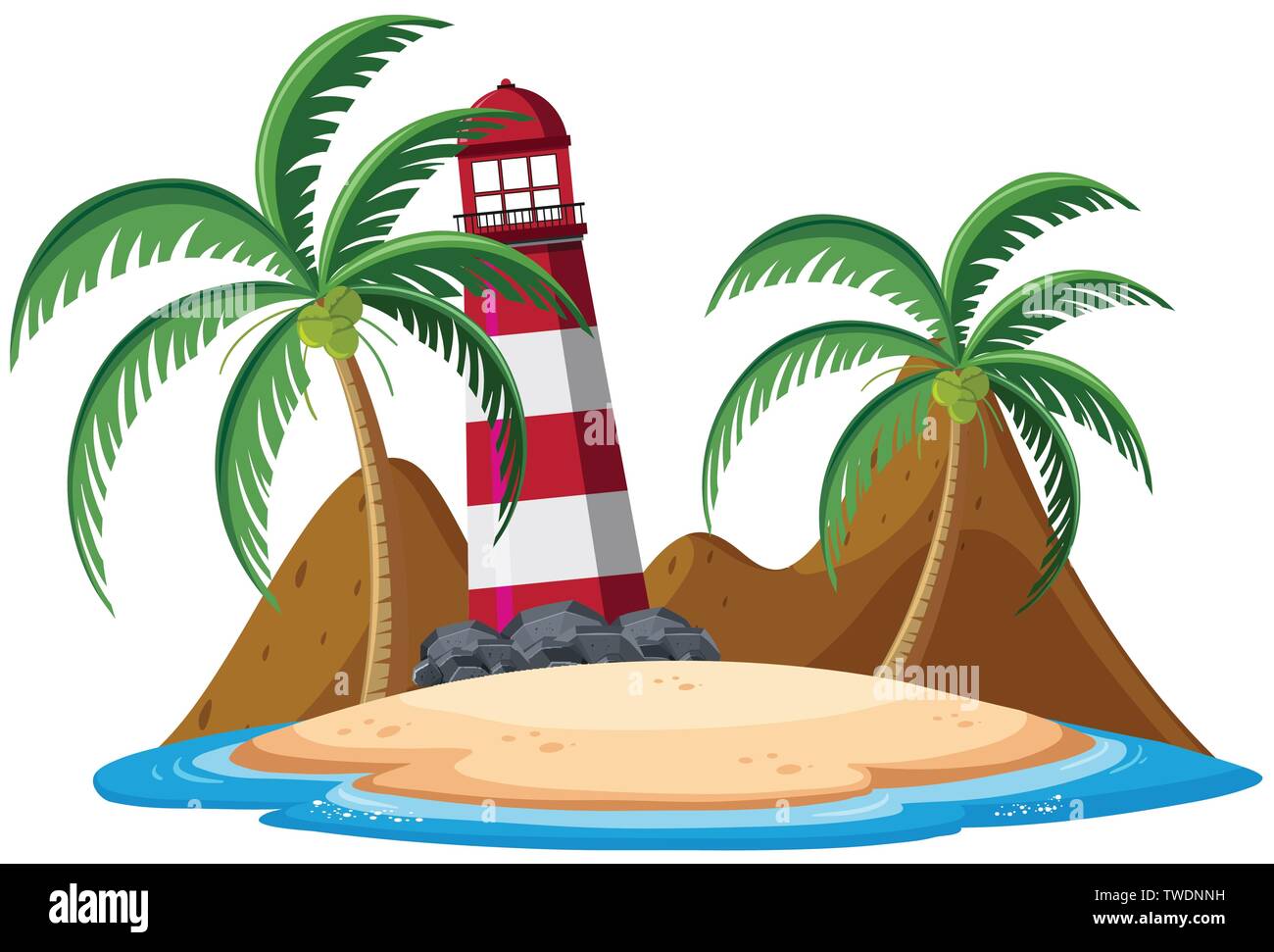 Isolated island on white background illustration Stock Vector Image ...