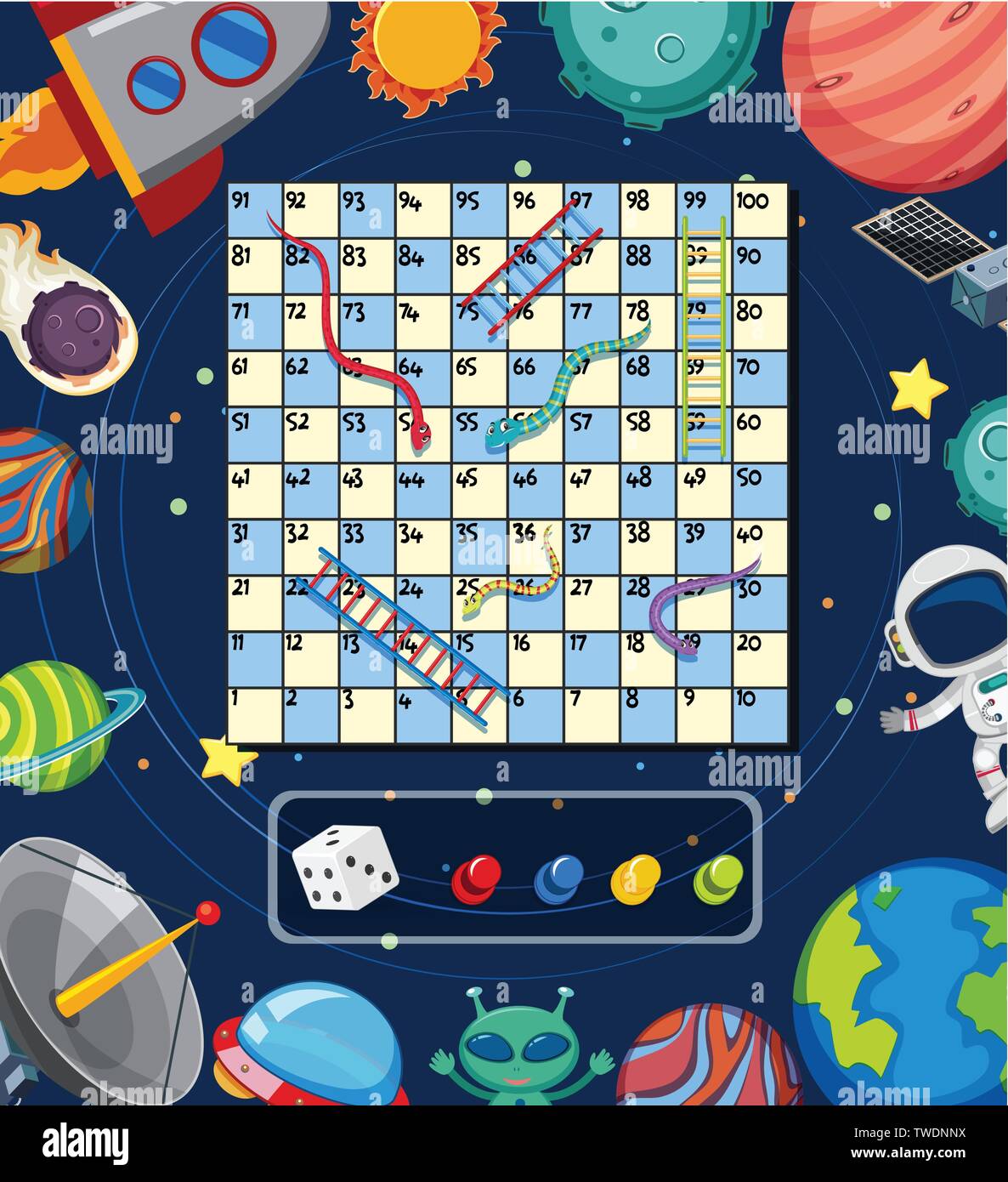 A space boardgame template illustration Stock Vector Image & Art - Alamy