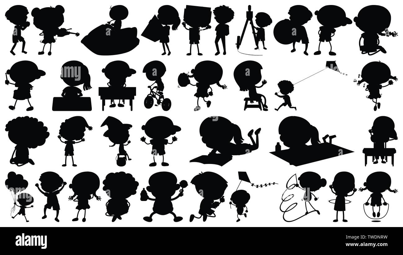 Set of silhouette character illustration Stock Vector Image & Art - Alamy