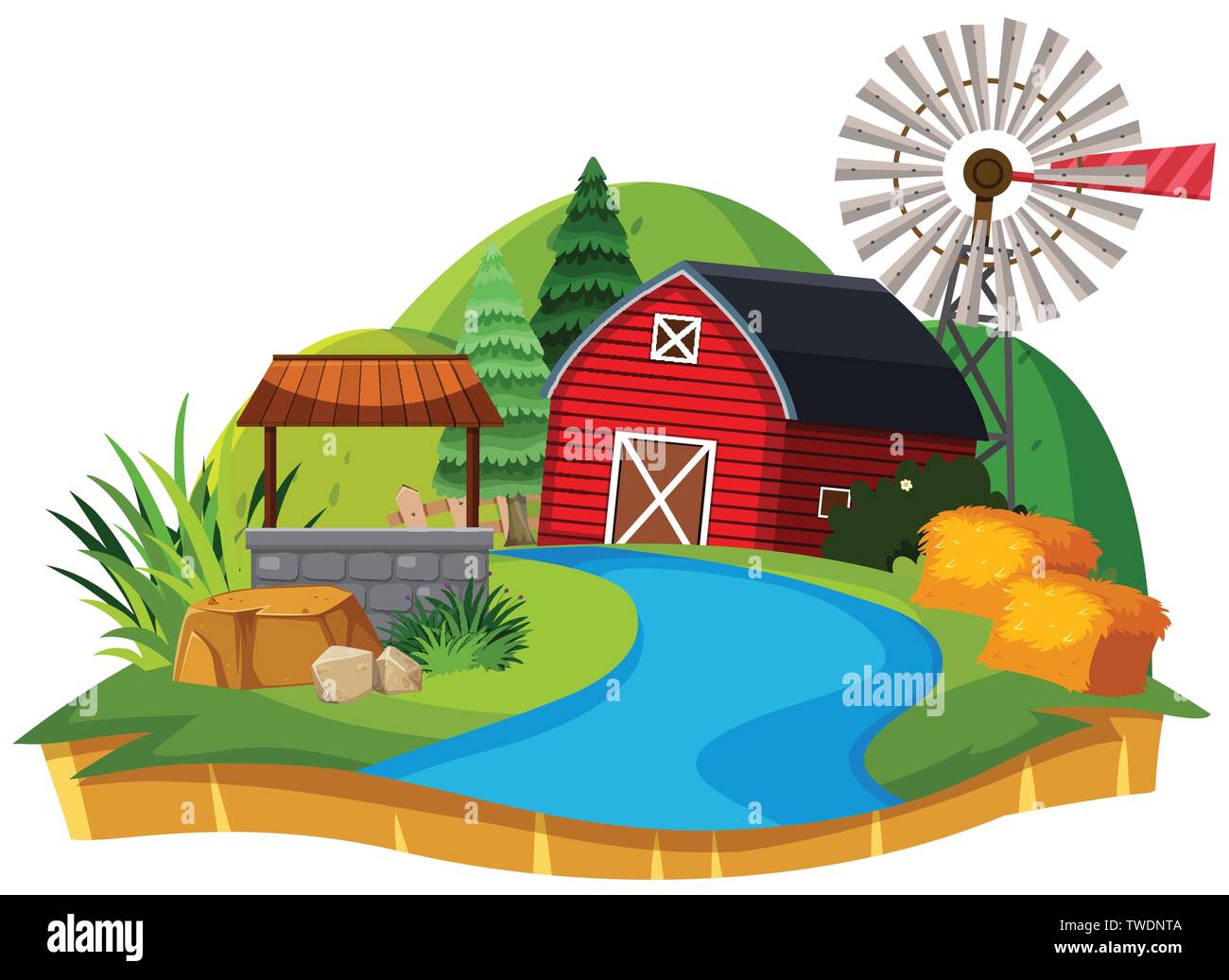 Isolated hill on white background illustration Stock Vector Image & Art ...