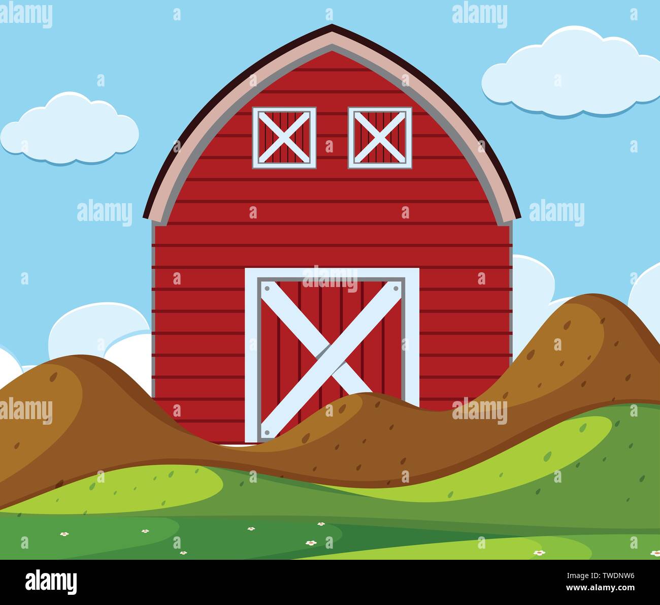 Simple rural farm house illustration Stock Vector Image & Art - Alamy