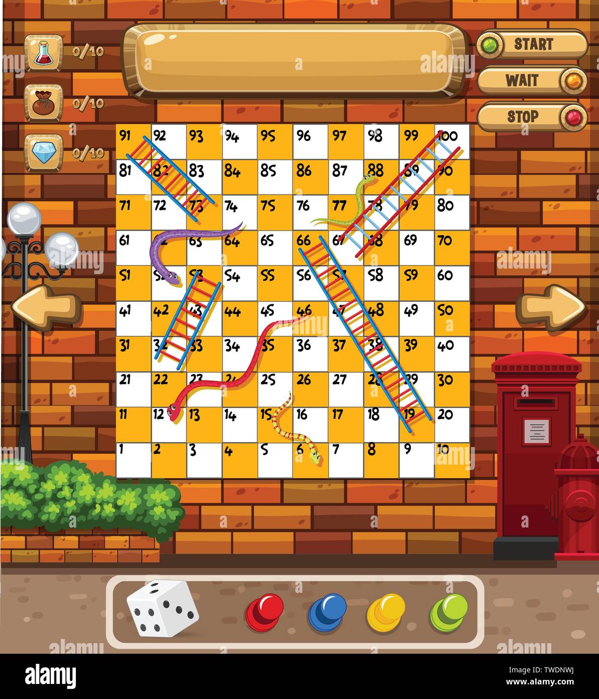 A snake boardgame template illustration Stock Vector Image & Art - Alamy