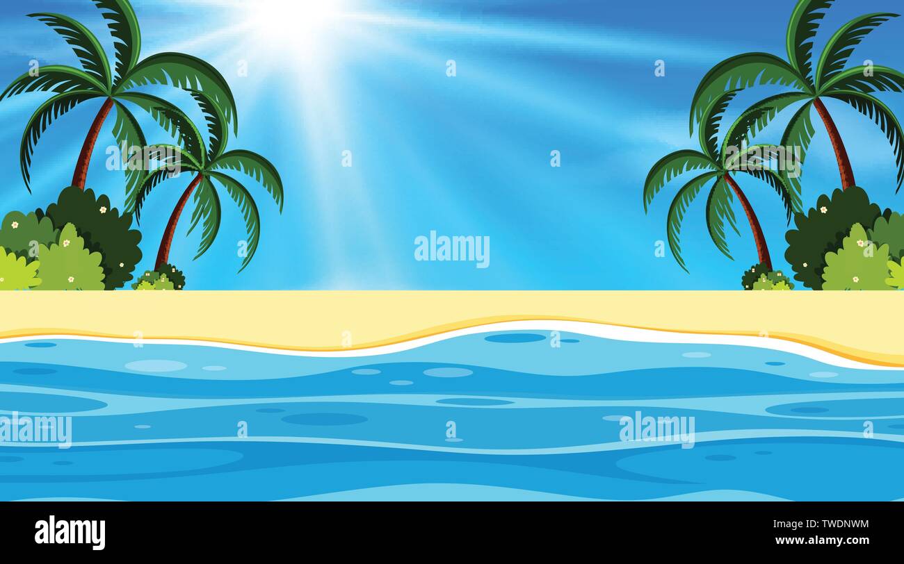 A simple beach scene illustration Stock Vector Image & Art - Alamy