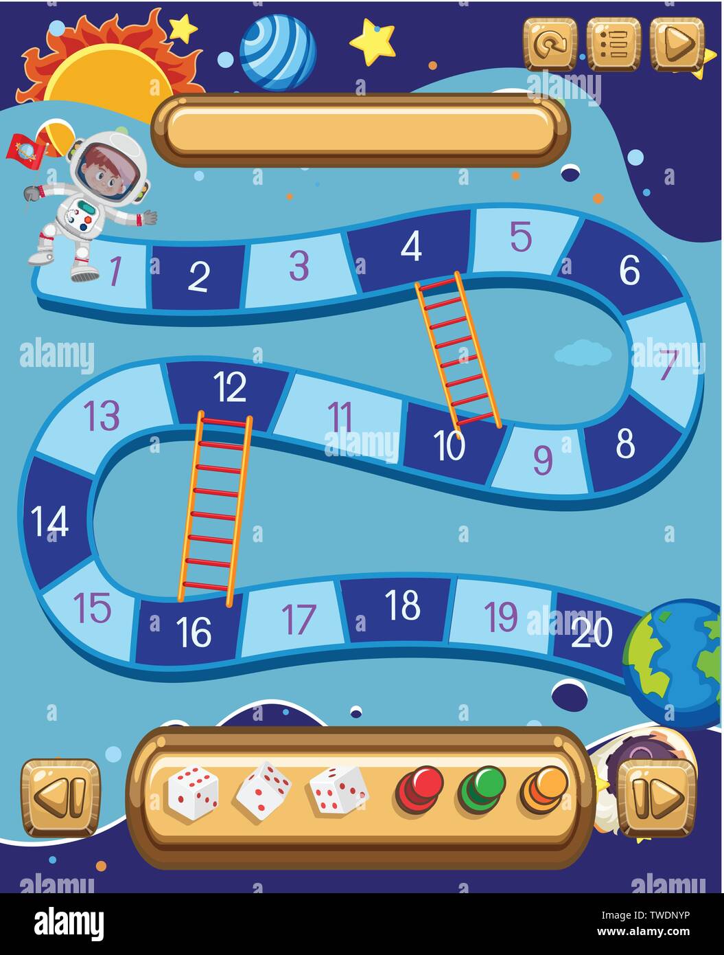 Game template space theme illustration Stock Vector Image & Art - Alamy