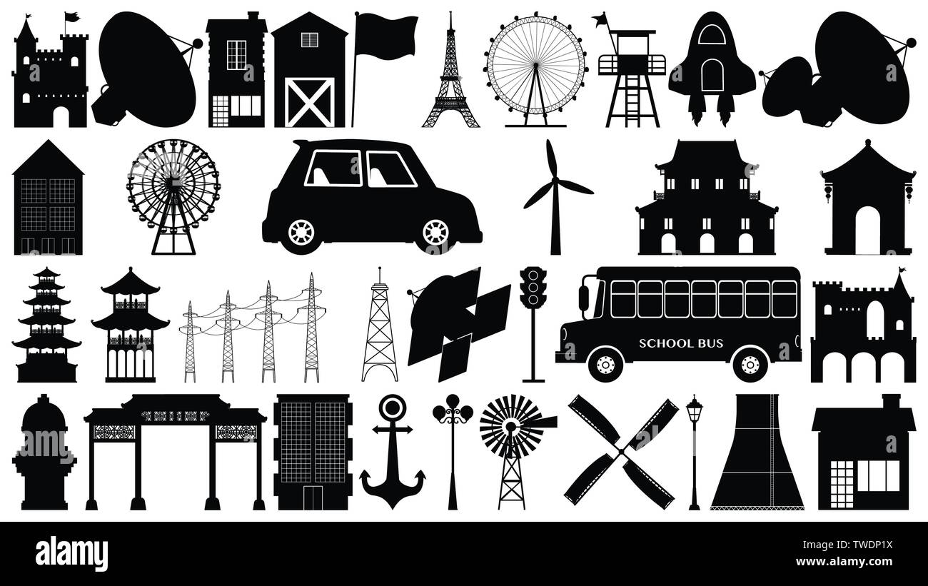 Set of silhouette element illustration Stock Vector Image & Art - Alamy